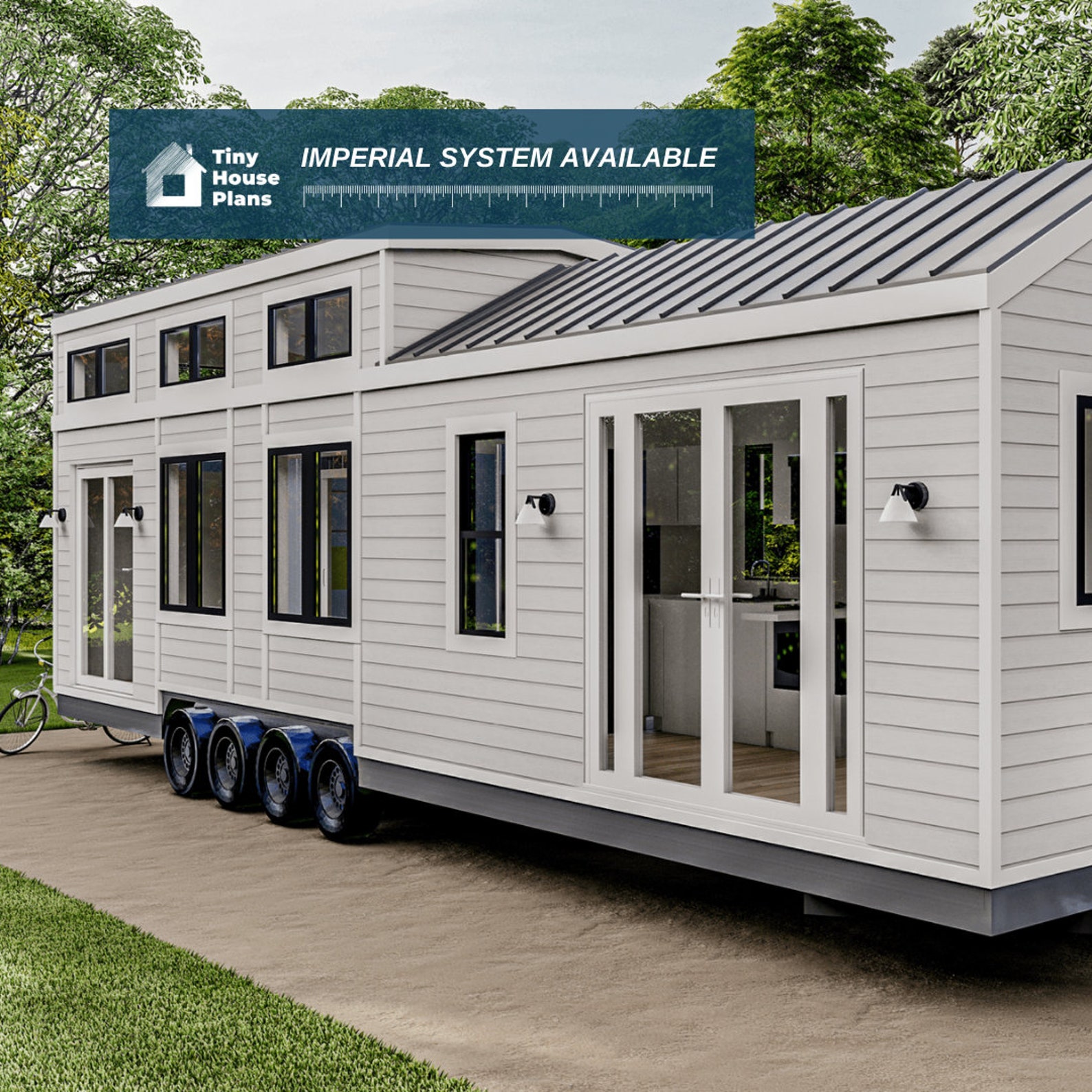 Petite Manor, Traditional Tiny House on Wheels Plans, Small Home ...