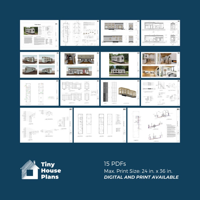 Petite Manor, Traditional Tiny House on Wheels Plans, Small Home ...