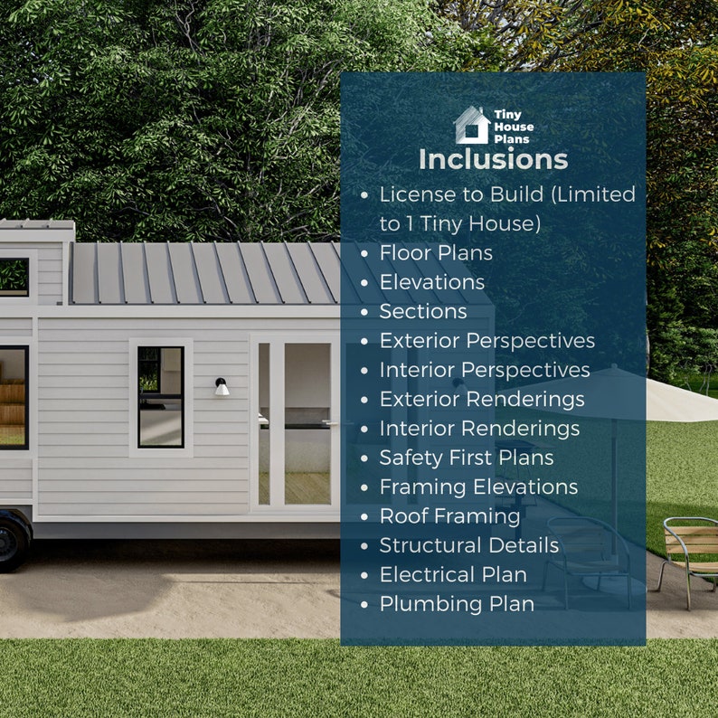 Petite Manor, Traditional Tiny House on Wheels Plans, Small Home ...