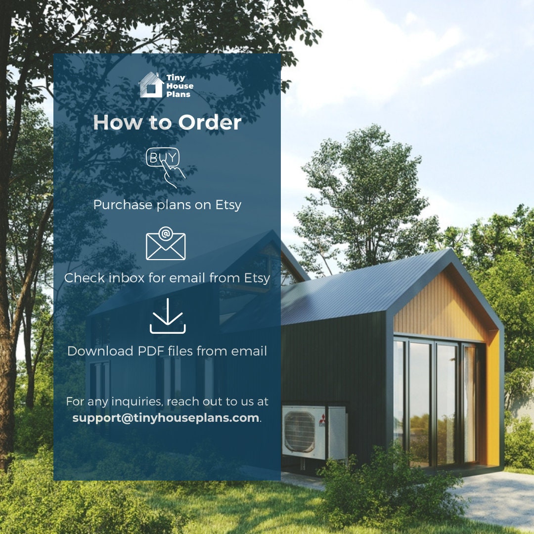 Modern Manor Tiny House Plans: 37x10 Small Home Blueprints (digital ...