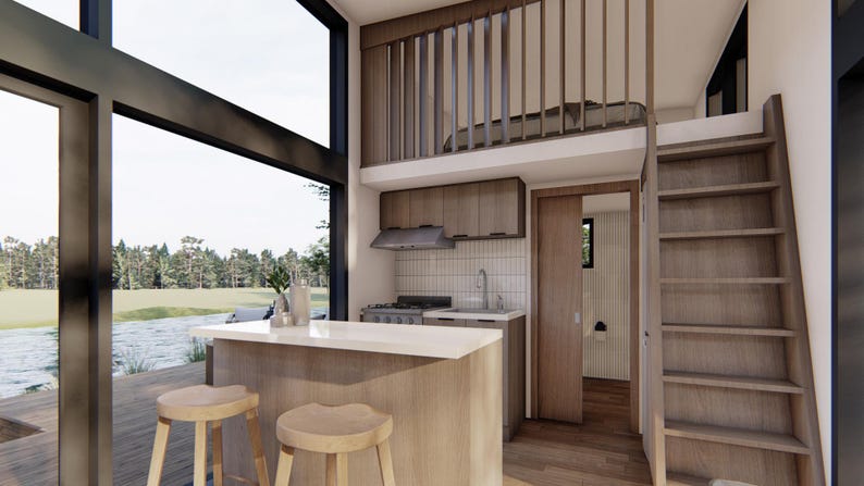 Lakeside Villa 30' X 10' Tiny House on Wheels or Foundation, Modern ...