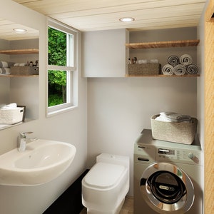 Petite Manor XS Tiny House Plans: 32x8x13 Micro Dwelling Blueprints ...