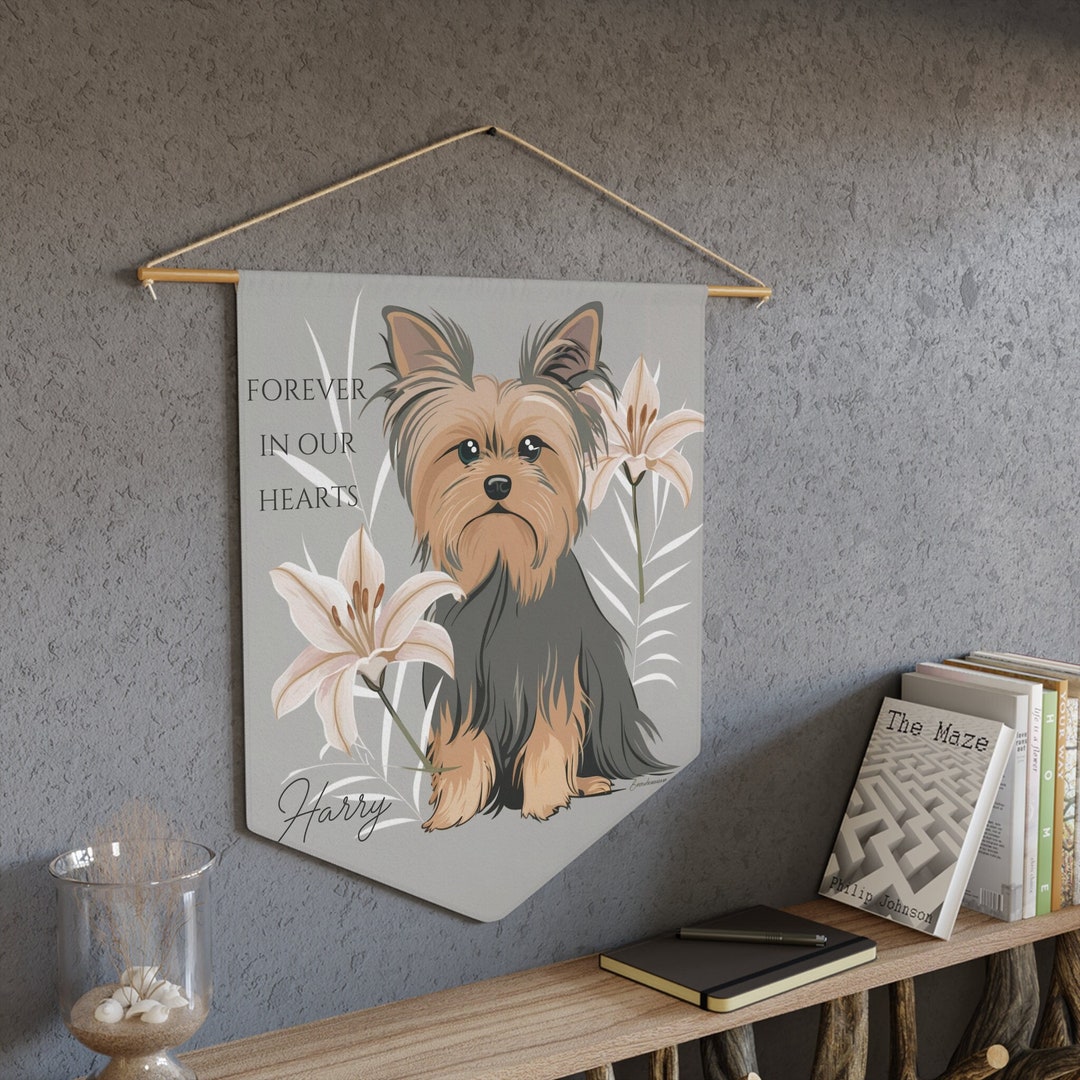 Yorkie Memorial Gift, Dog Memorial Wall Art, Pet Loss Gift, Dog ...
