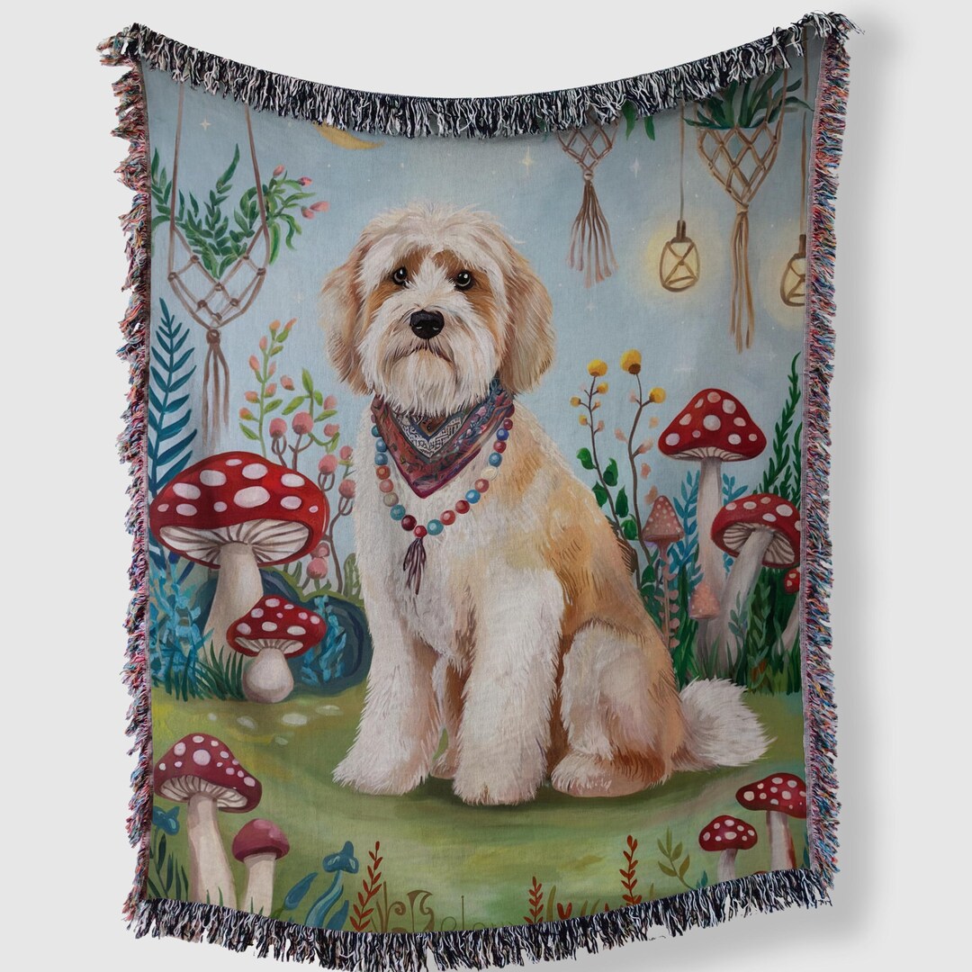 Boho Cavapoo Blanket, Woven Throw Blanket, Bohemian Decor Tapestry ...