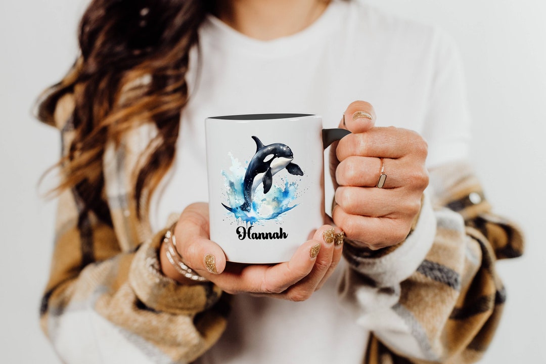 Personalized Orca Coffee Mug, Custom Killer Whale Gift, Two Tone Mug 11 ...