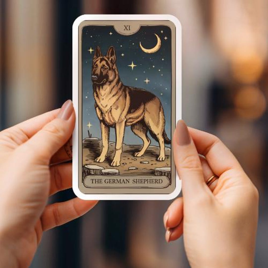 GSD Sticker, German Shepherd Mom Gift, Loves Gsds, Tarot Card Sticker ...