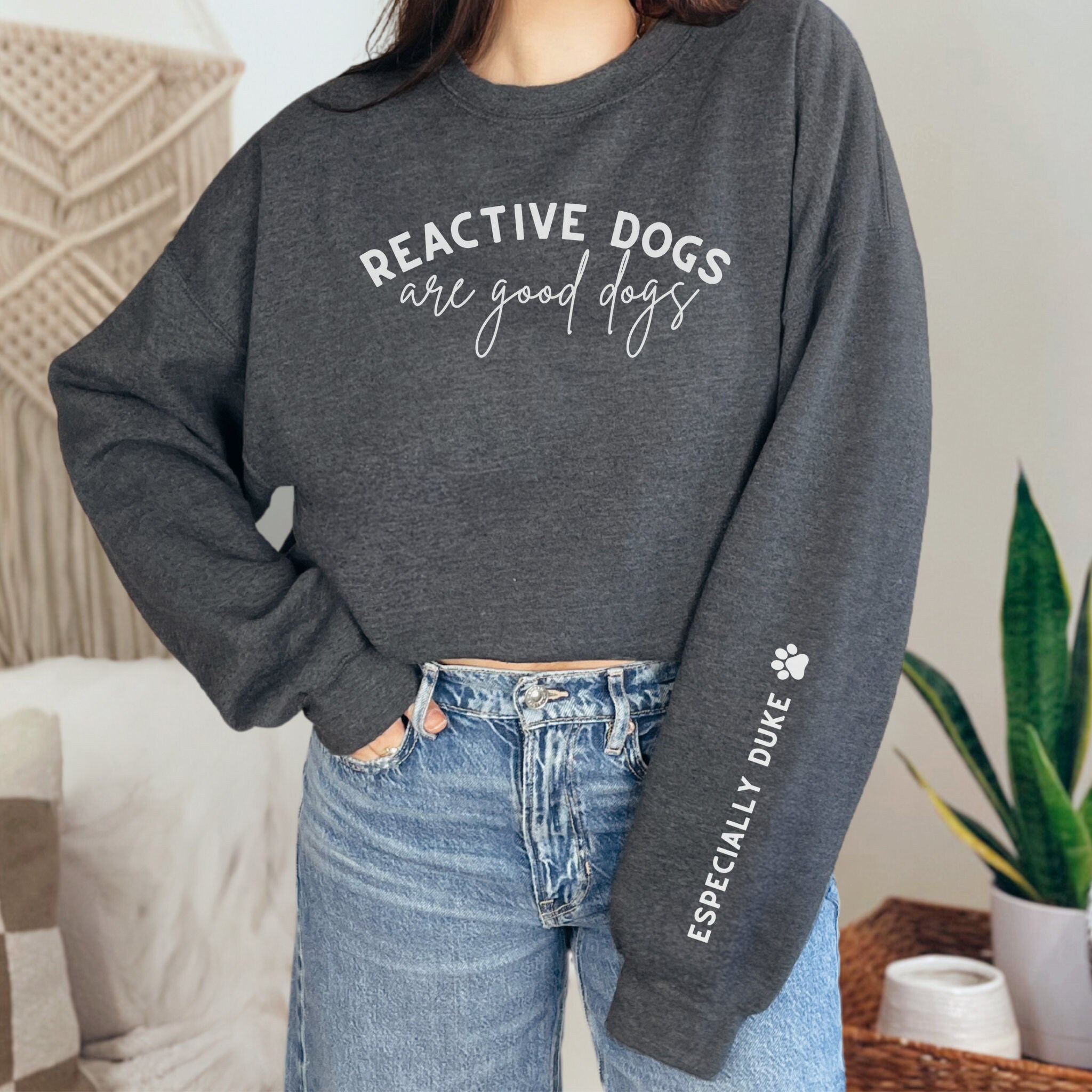Custom Reactive Dog Sweatshirt, Dog Trainer Gift, Reactive Dog Mom ...