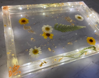 Decorative Trays Resin Art Rose Floral Custom Rolling Tray One of a ...