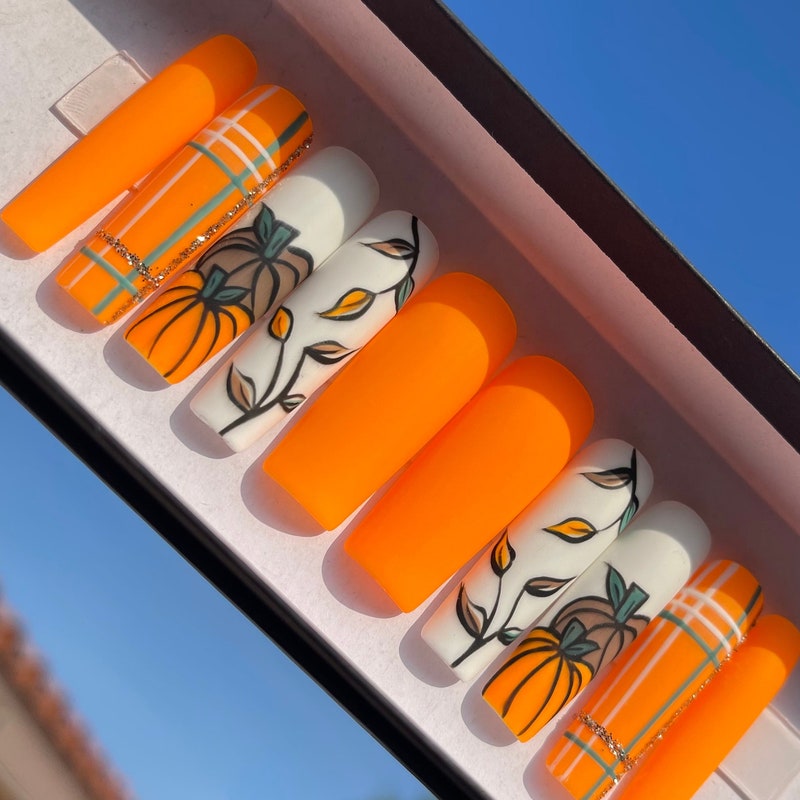 Fall Press on Nails - Etsy