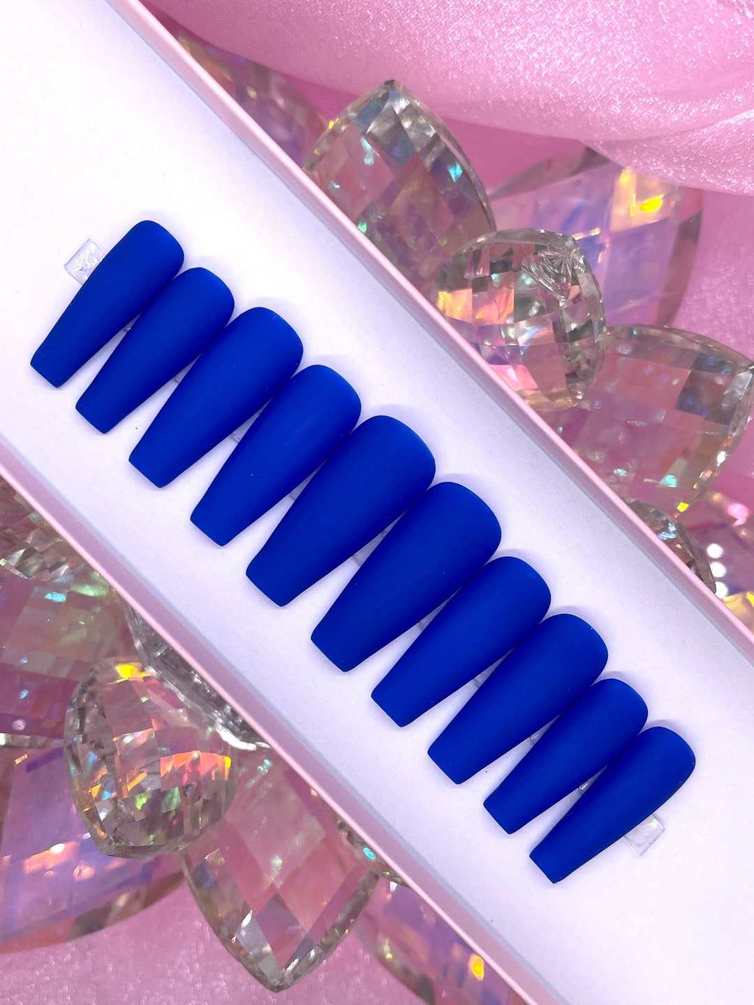 BLUEBERRY | Matte Blue Press on Nails | Winter Press on Nails | Matte ...