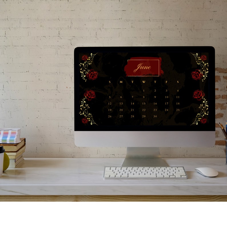 Rose & Gold Calendar DIGITAL Printable Calendar - Etsy