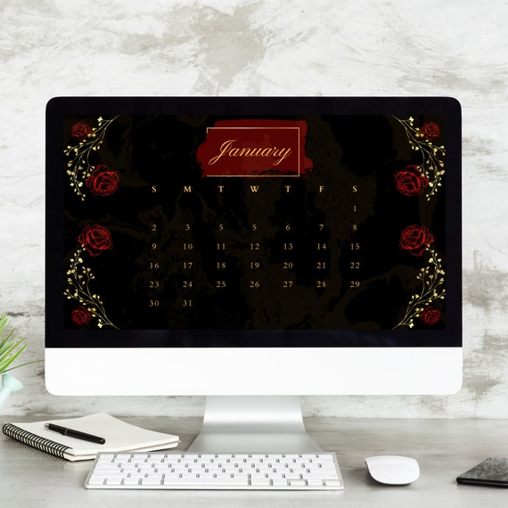 Rose & Gold Calendar DIGITAL Printable Calendar | Etsy