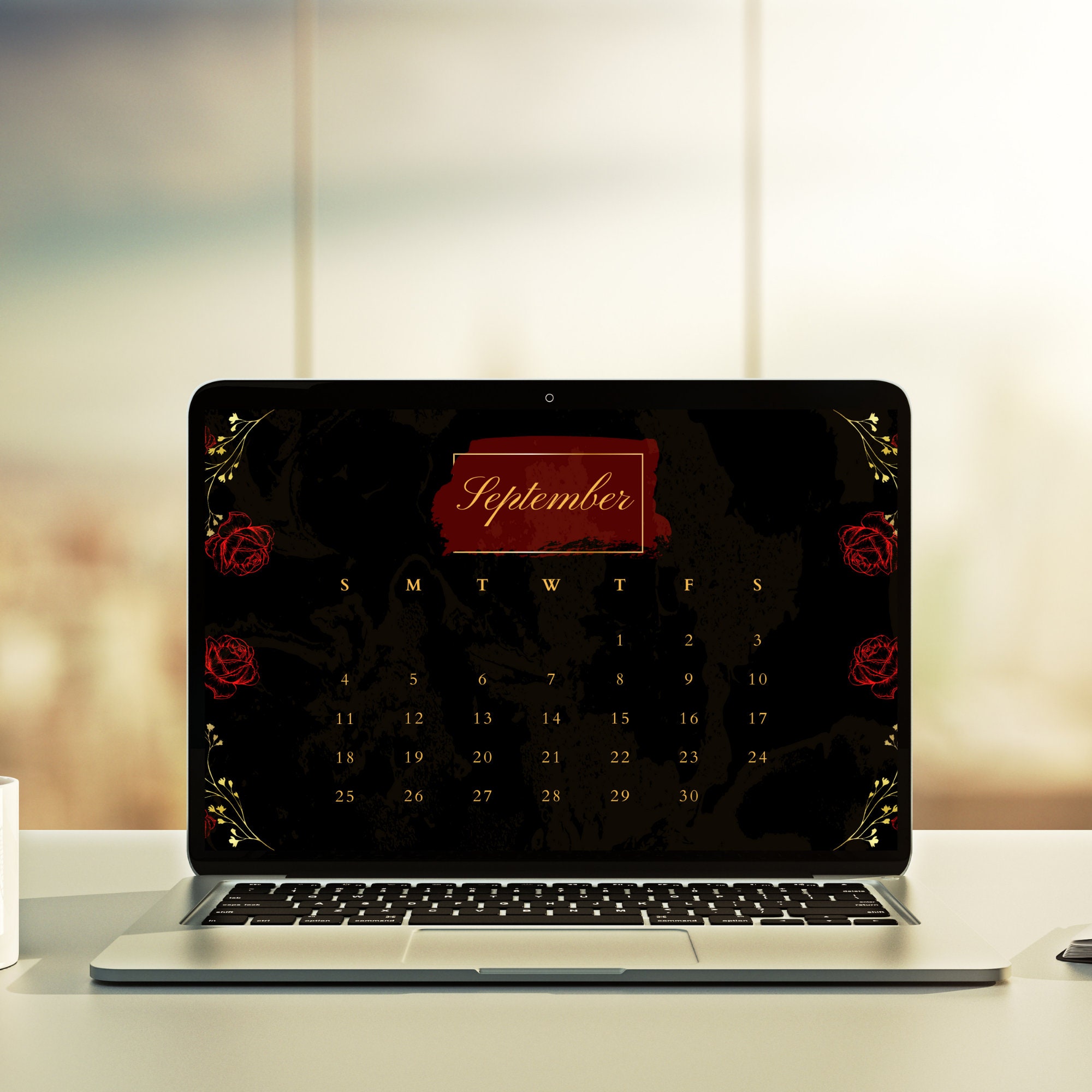 Rose & Gold Calendar DIGITAL Printable Calendar - Etsy