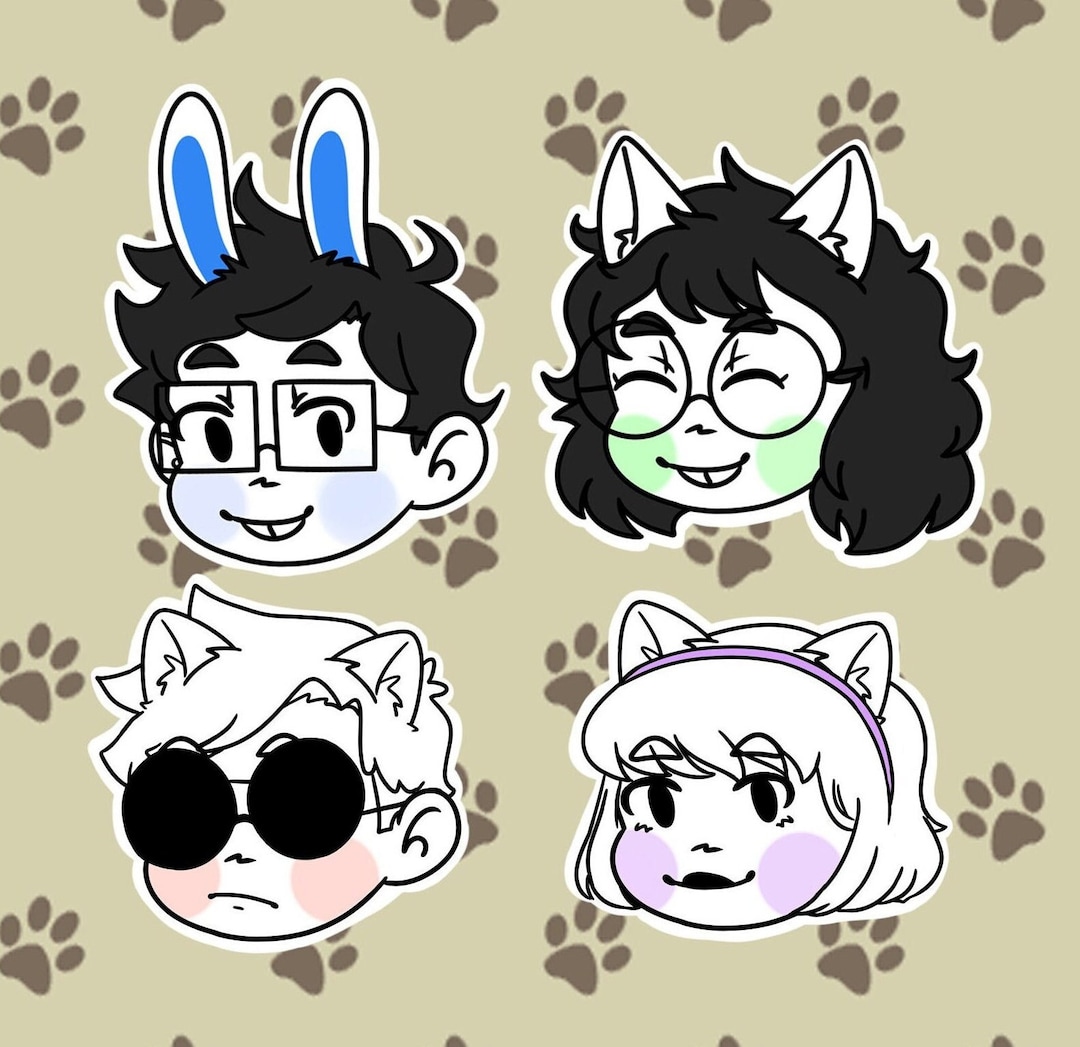 Homestuck Beta Andd Alpha Kids Animal Ears Stickers - Etsy