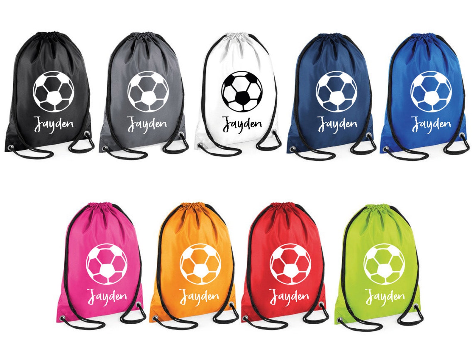 Personalised Drawstring Bag School Club PE Custom Name Childrens ...