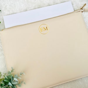 A4 SIZE Personalised Document Slip, Leather Travel Document Holder ...