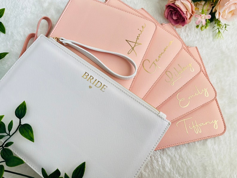 Personalised Clutch Bag With Name | Bridesmaid Gift | Gift for Bride ...