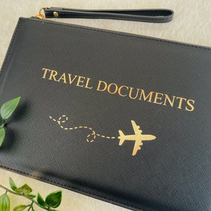 Personalised Travel Document Wallet, Passport Holder, Travel Organiser ...