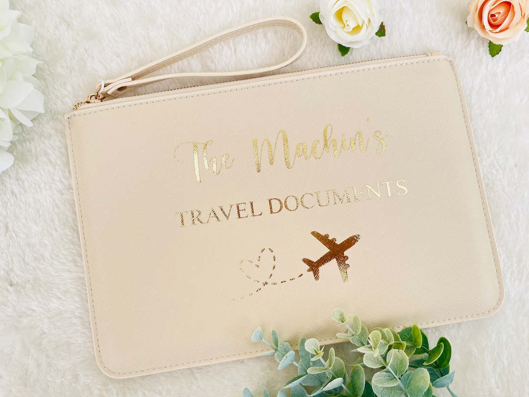 Personalised Travel Document Wallet, Passport Holder, Travel Organiser ...