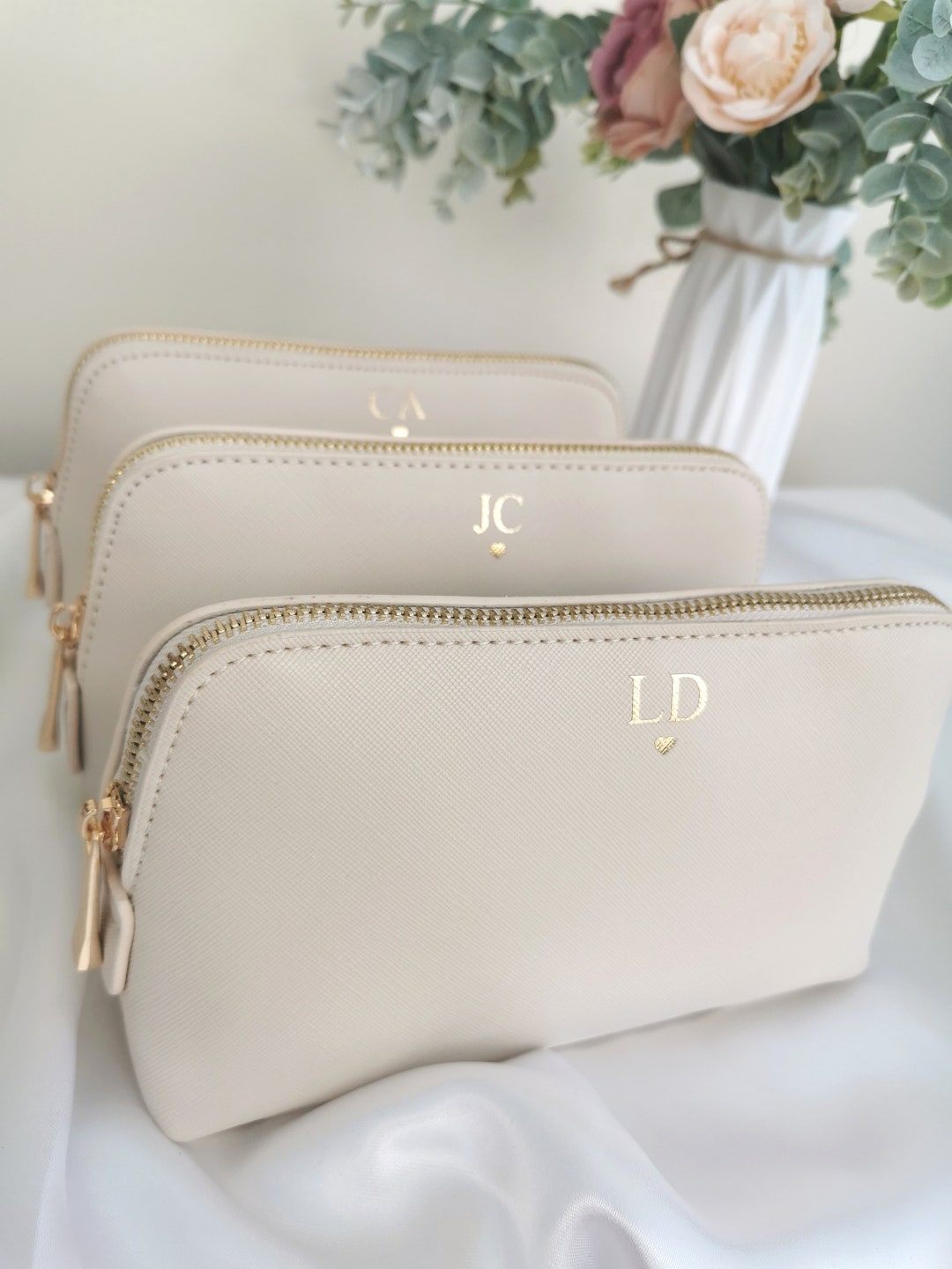 Personalised Monogram Cosmetic Bag, Custom Makeup Bag, Bridal Party ...