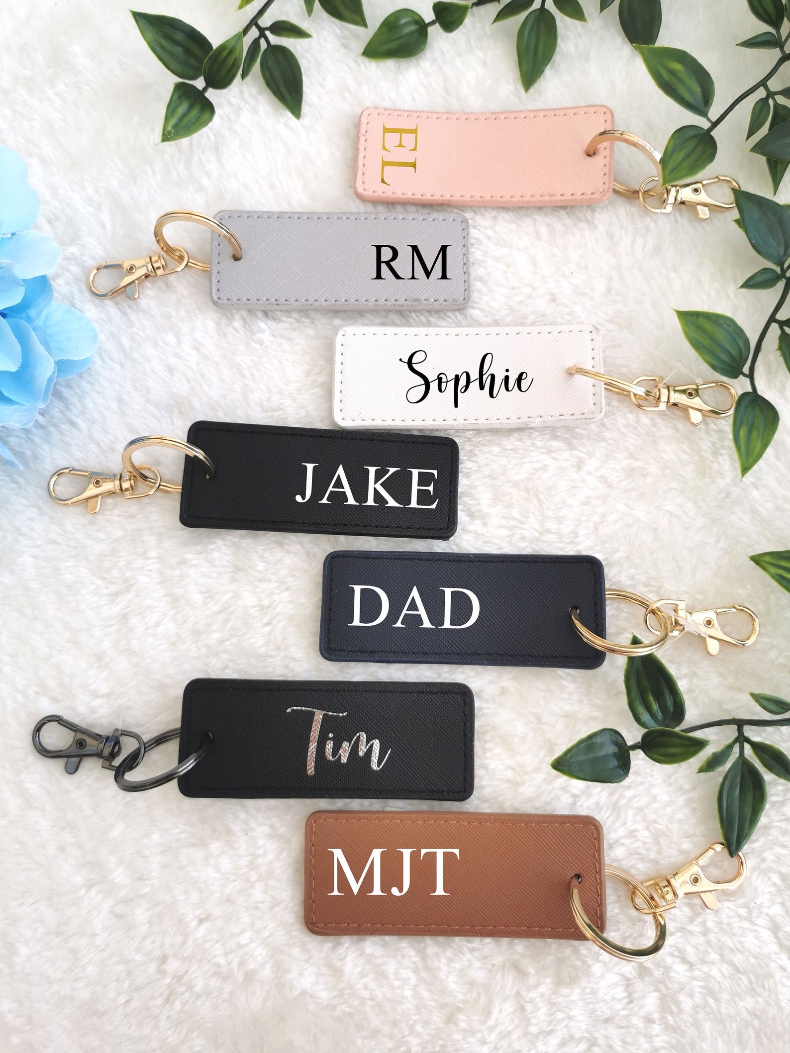 Personalised Keyring Monogrammed Key Ring Initials - Etsy UK