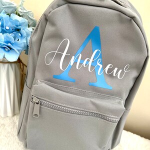 Personalised Name Glitter Initial Backpack- Girls Boys Kids Children ...