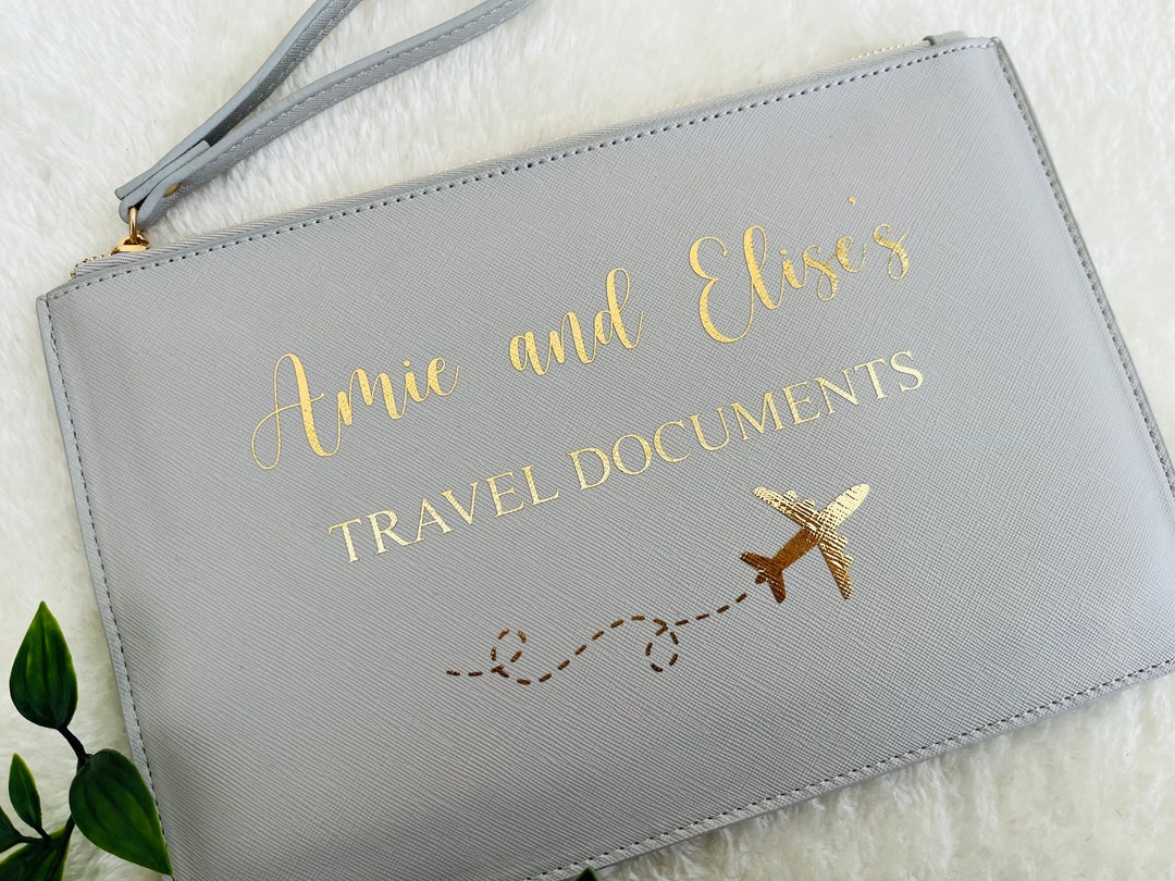 Personalised Travel Document Wallet, Passport Holder, Travel Organiser ...