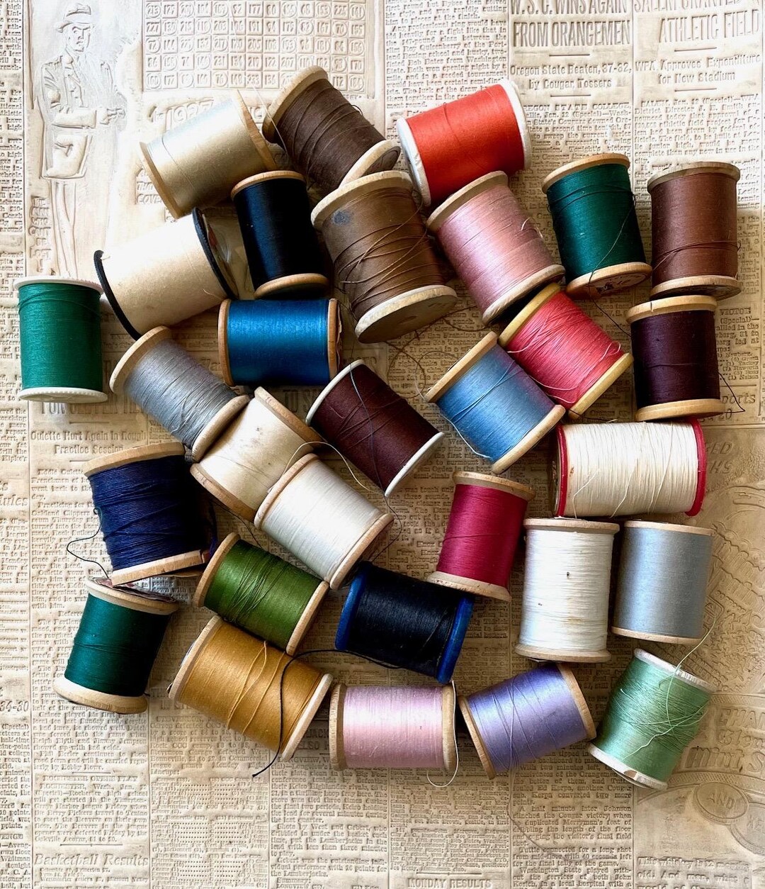 Vintage Spools of Various Thread, Lot of 30. - Etsy