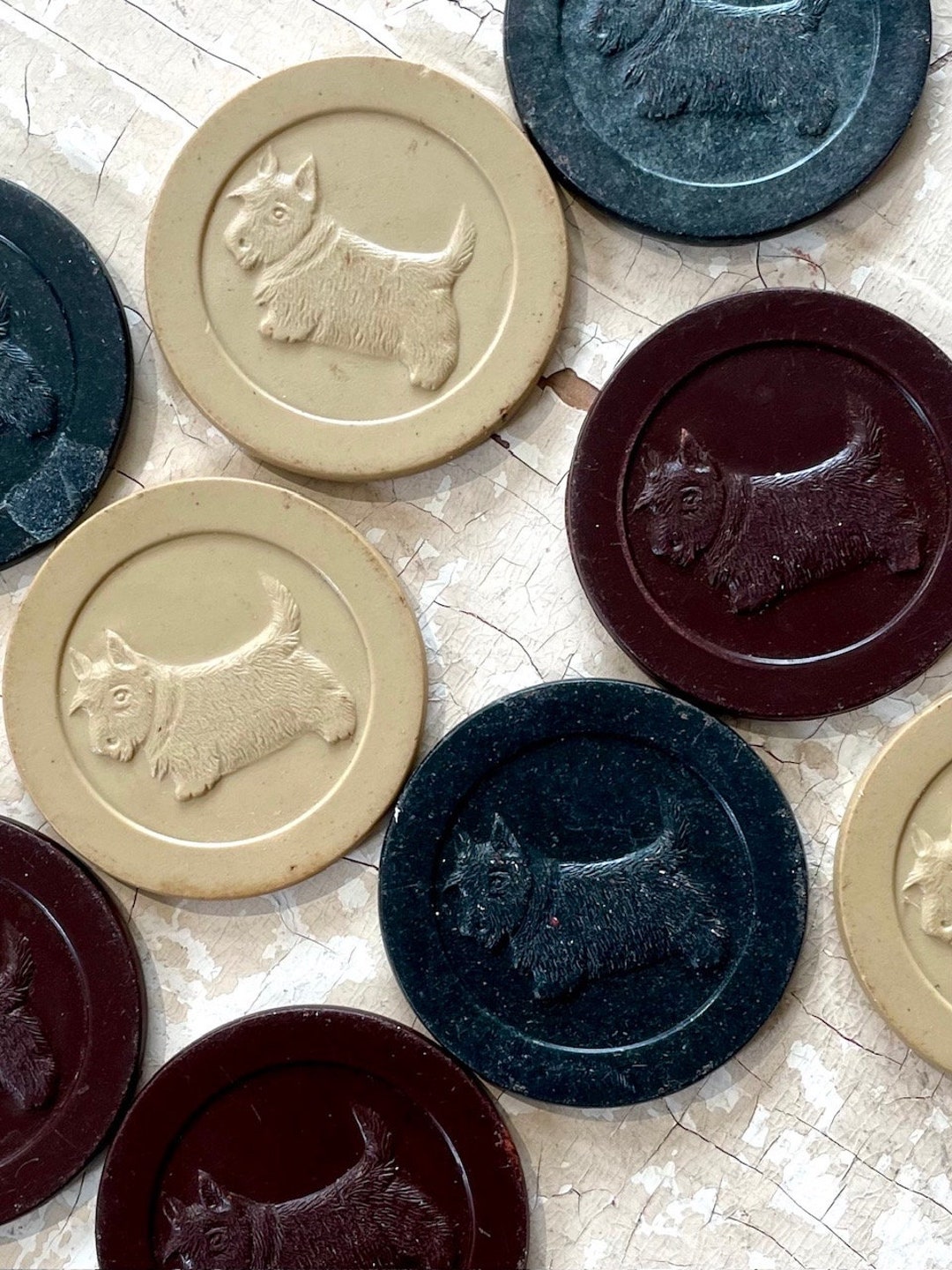 Vintage Scottie Dog Poker Chips, Lot of Nine - Etsy