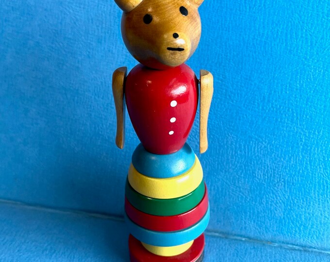 Vintage Brio Teddy Baby Stackable Wooden Toy - Etsy