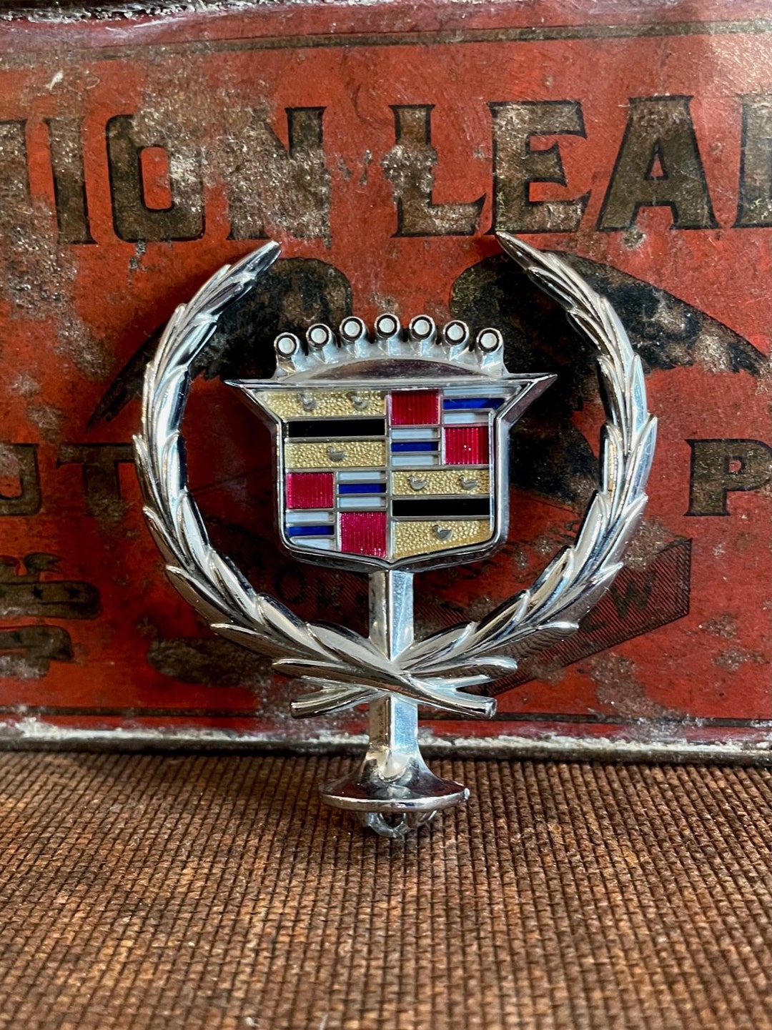 Vintage Cadillac Emblem. Wreath and Shield Style. Emblem Does Not ...