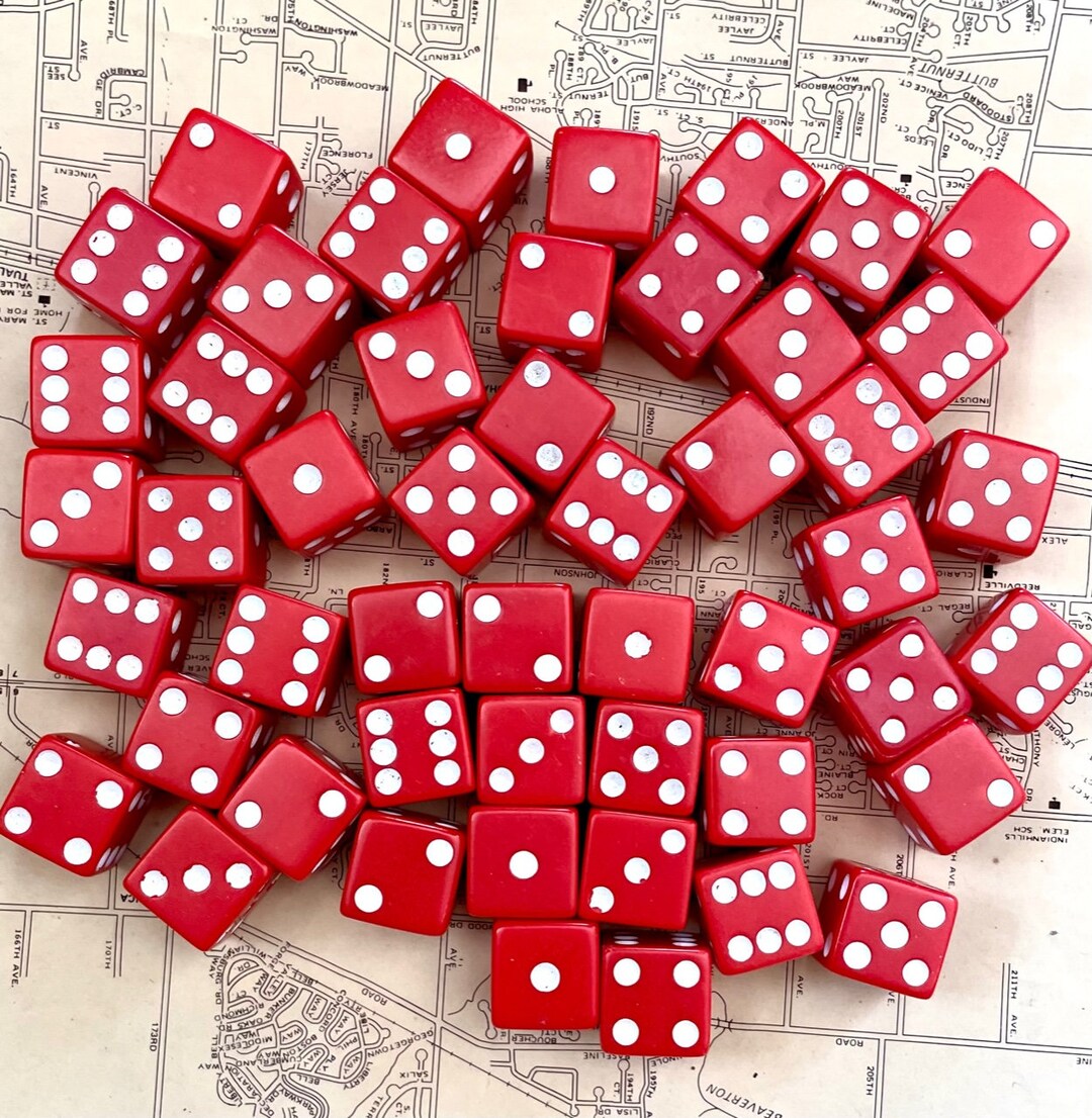 Vintage Red Dice, Lot of 50 - Etsy