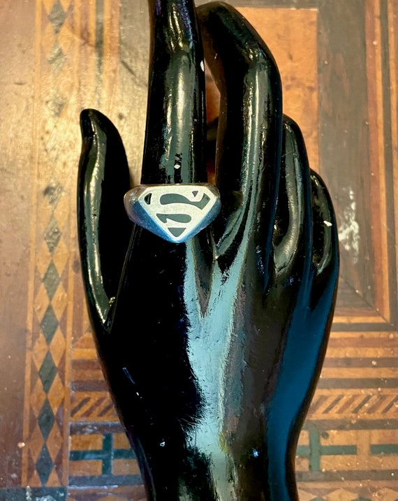 Vintage Superman ring marked 925 - Gem
