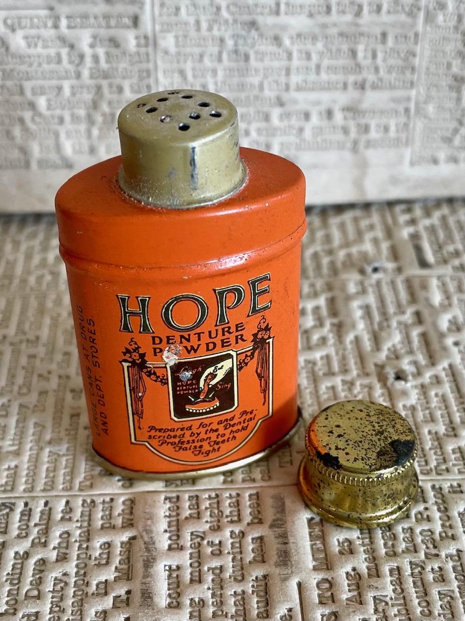 Vintage Hope Denture Powder Tin - Etsy