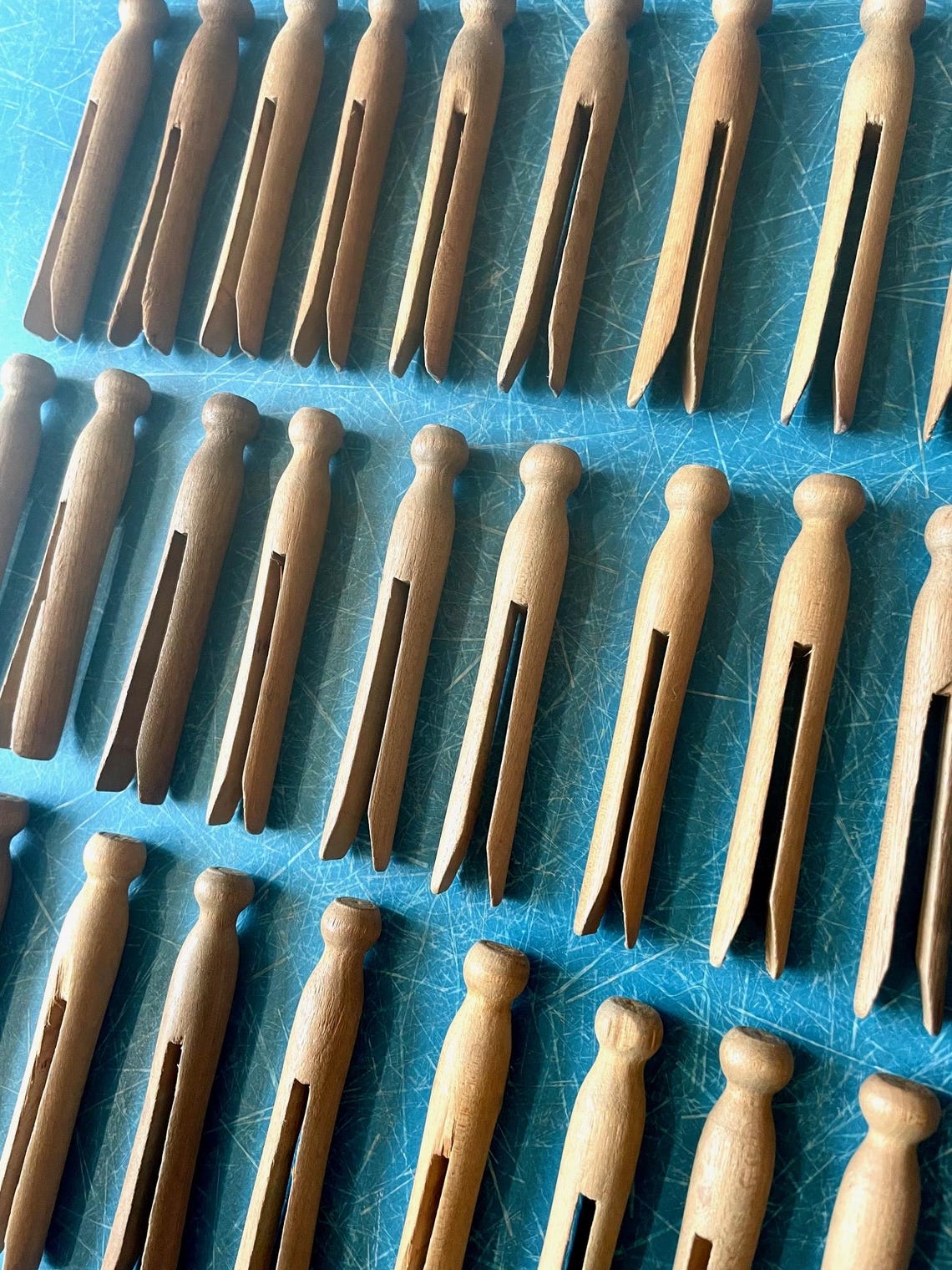 Vintage Wooden Clothes Pins, Lot of 27. - Etsy