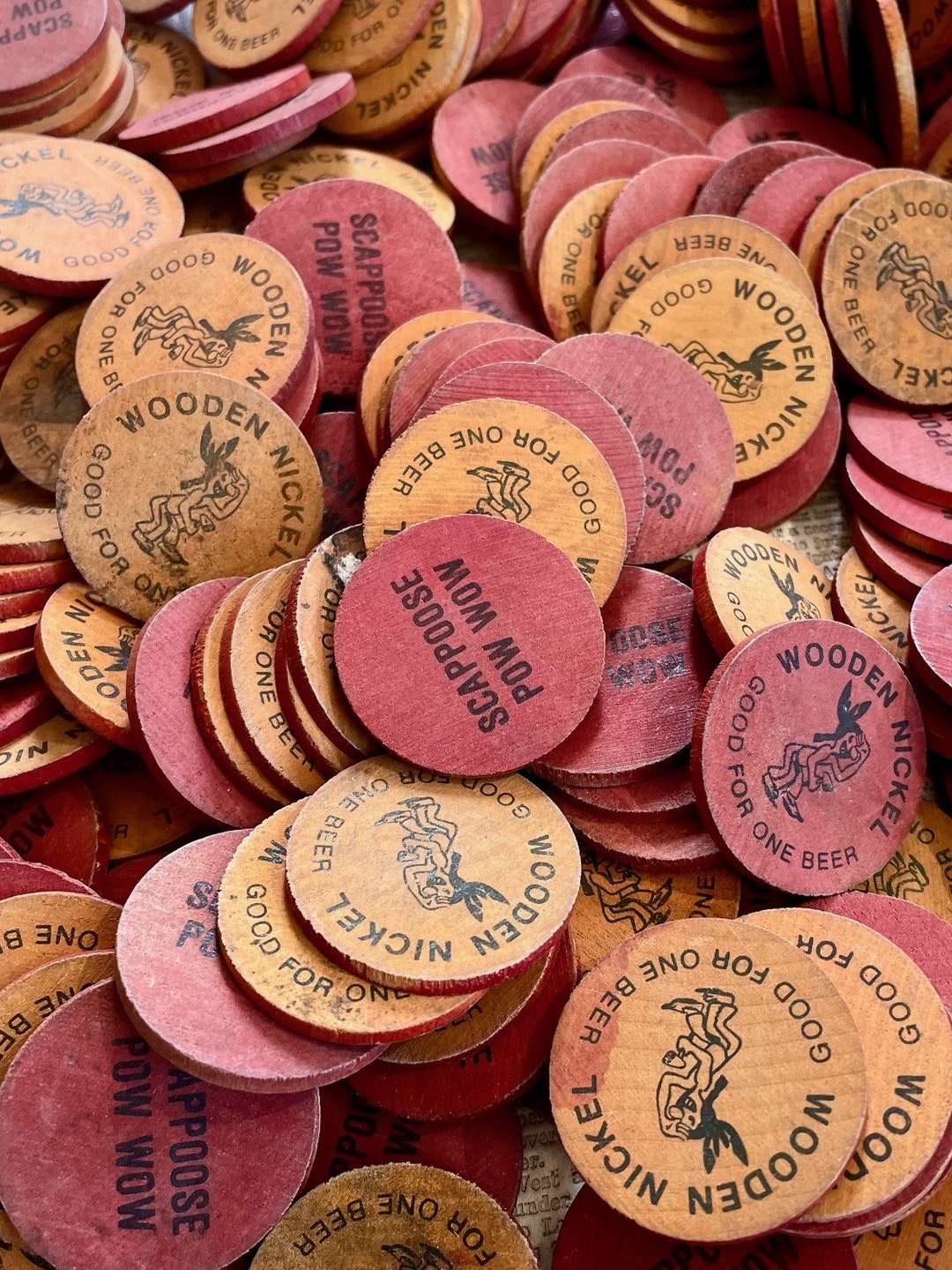 Vintage Scappoose Pow Wow Wooden Beer Token, Lot of 230 - Etsy