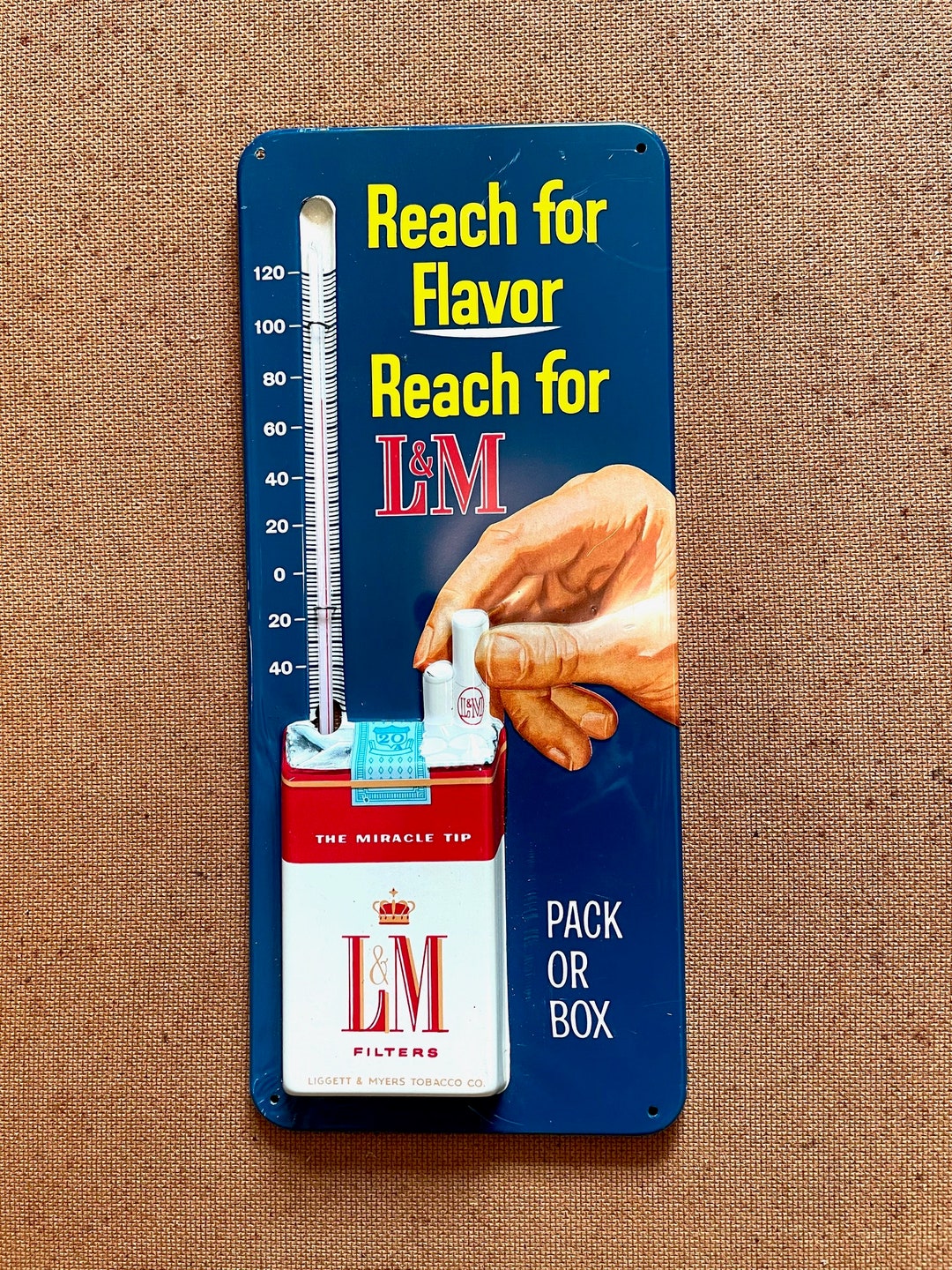 Vintage L&M Cigarette Advertisement Thermometer - Etsy