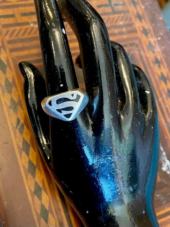 Vintage Superman ring marked 925 - Gem