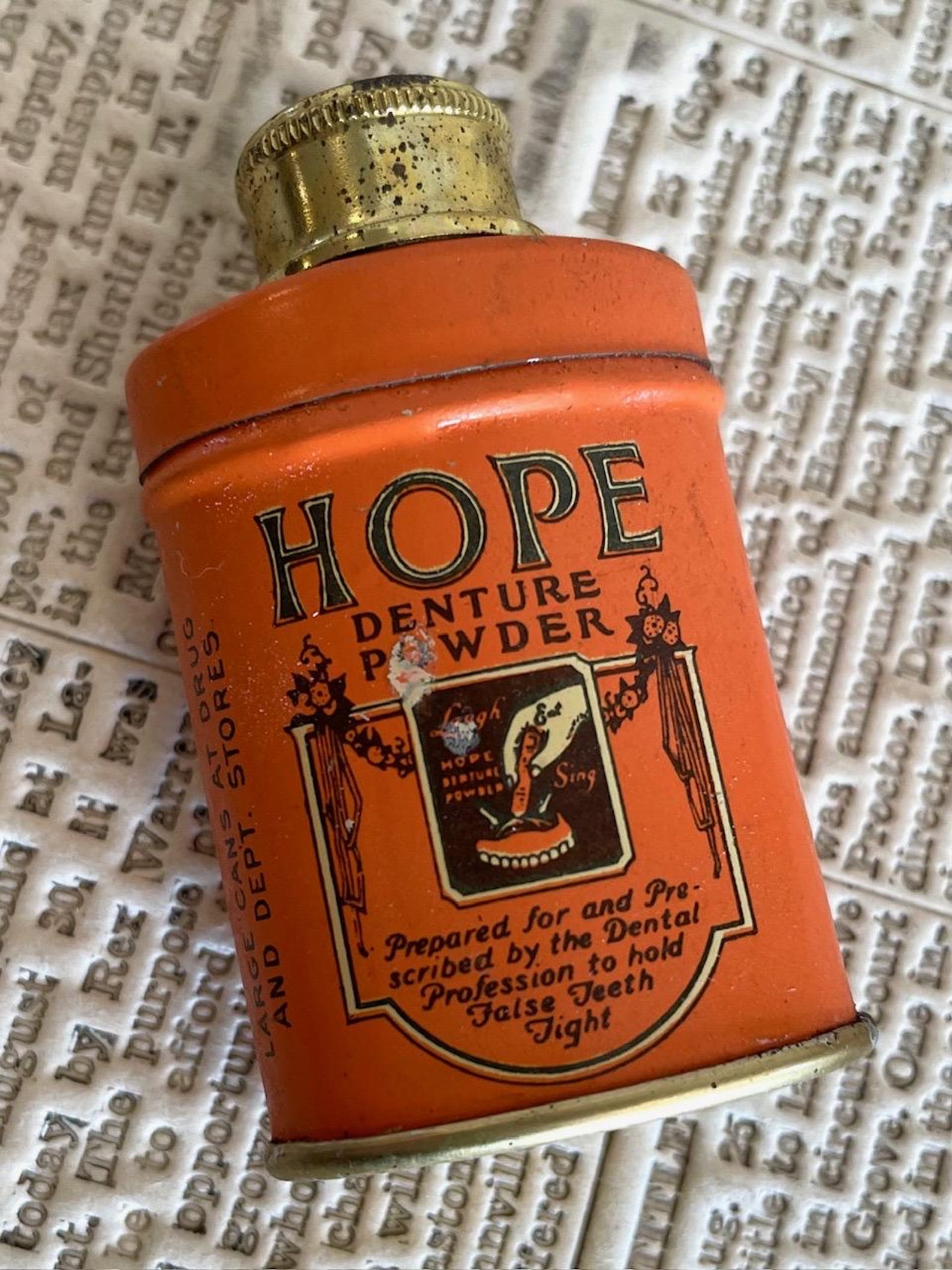 Vintage Hope Denture Powder Tin - Etsy