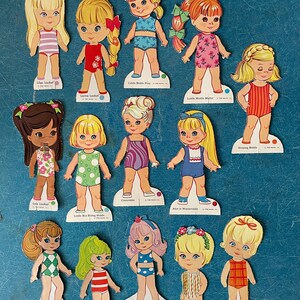 Vintage Little Kiddle Paper Dolls, Lot of 14, 1968. - Etsy