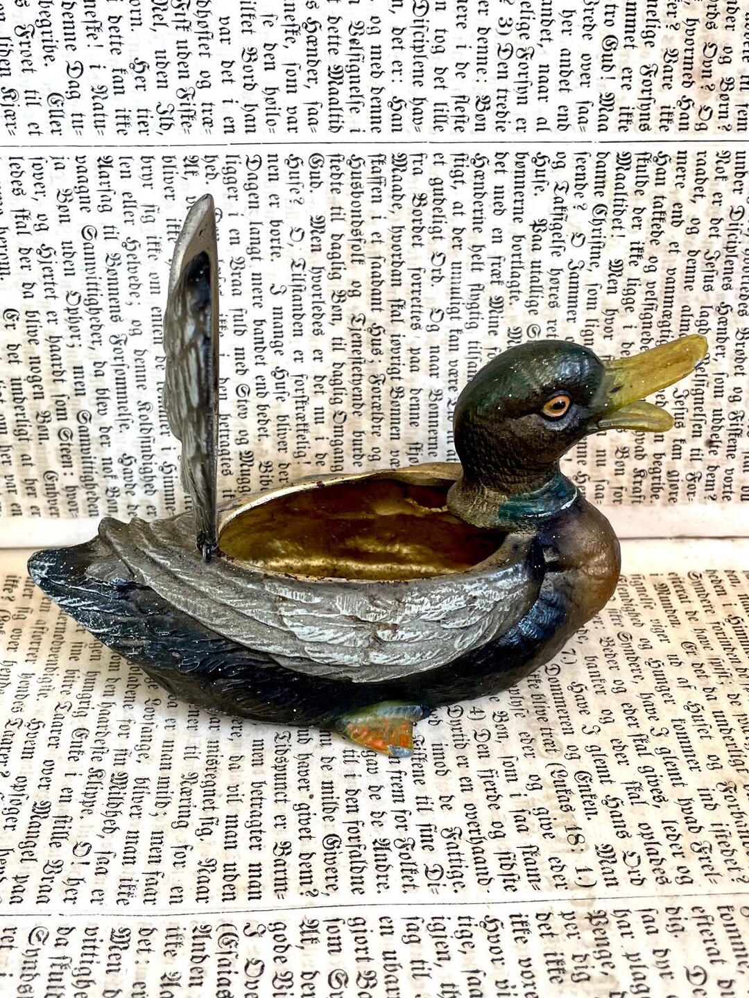 Vintage Austrian Metal Duck Trinket Box - Etsy