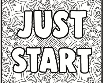 Printable Motivational Coloring Pages Affirmations and - Etsy