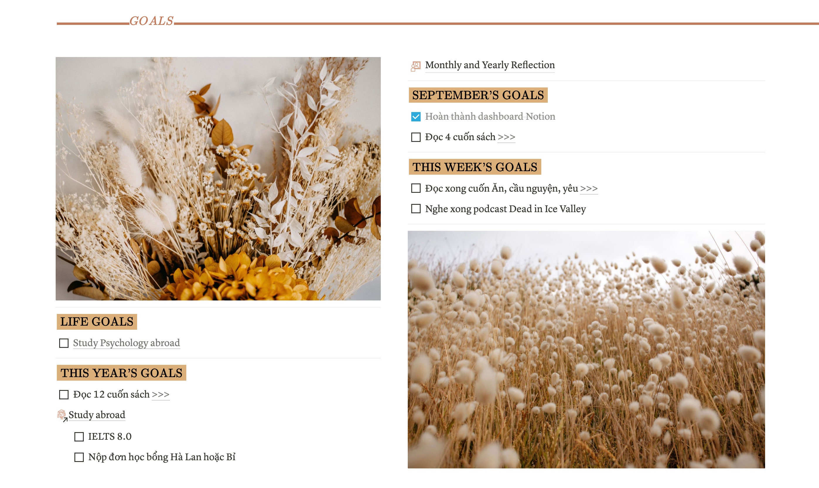 Notion Life Planner I Life Dashboard I Fall Theme Template I Including ...