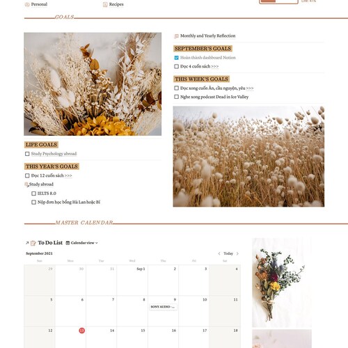 Notion Life Planner I Life Dashboard I Fall Theme Template I - Etsy