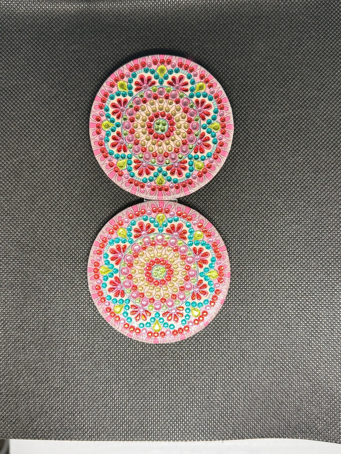 Round Pink Mandala Diamond Art Compact Mirror (completed) - Etsy