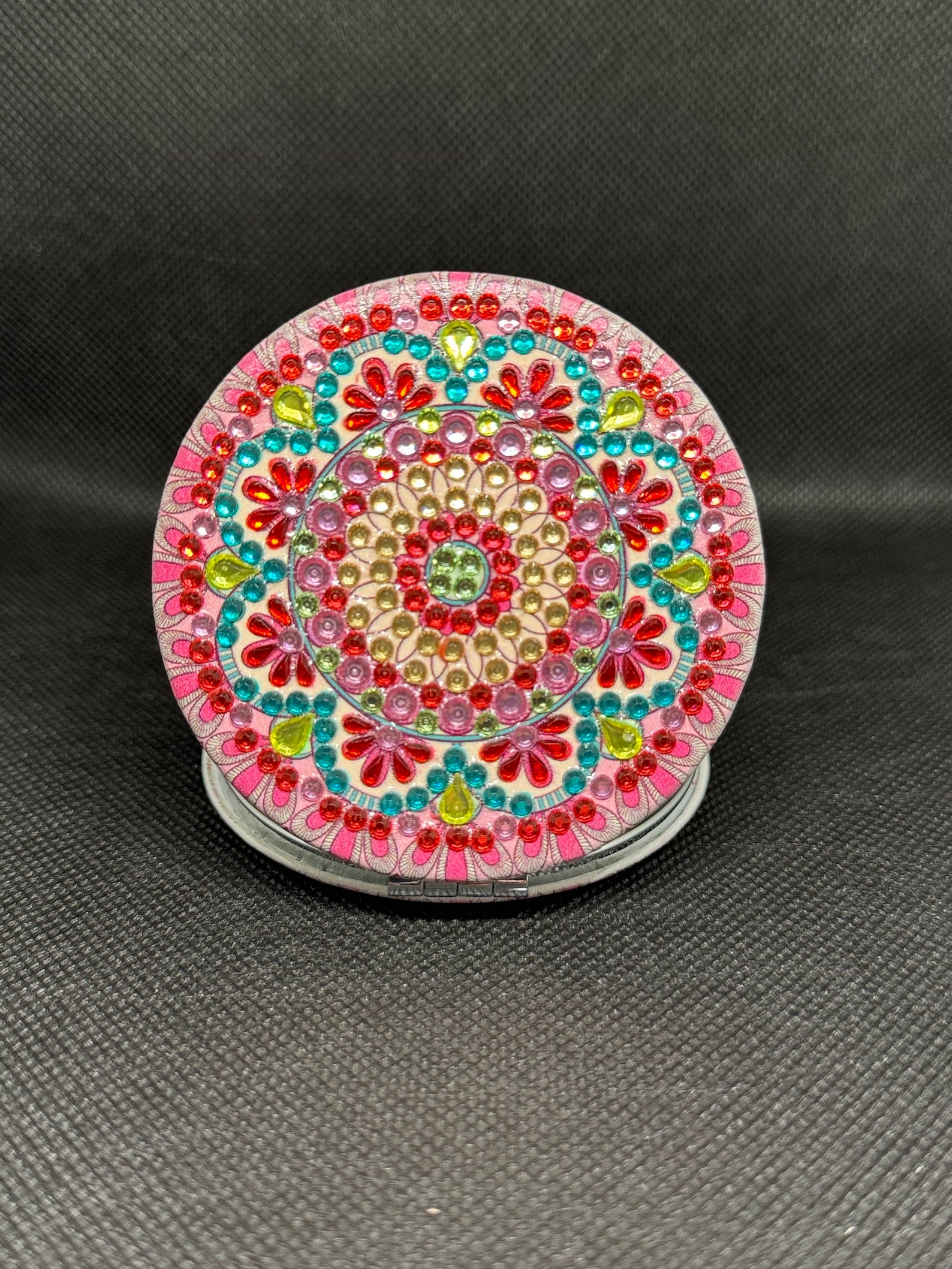 Round Pink Mandala Diamond Art Compact Mirror (completed) - Etsy