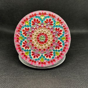Round Pink Mandala Diamond Art Compact Mirror (completed) - Etsy