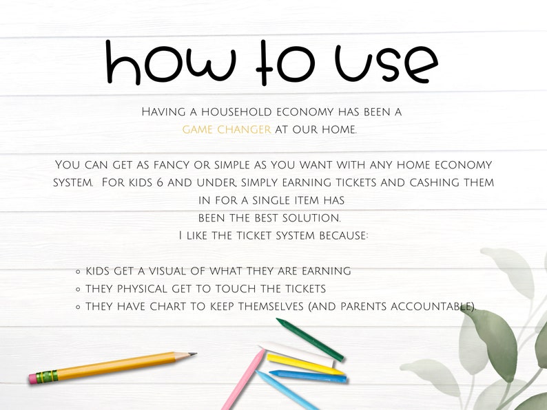 Printable Chore Chart and Reward System for Kids, Family Responsibility ...