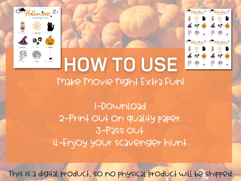 Halloween Scavenger Hunt Kids Halloween Game Printable - Etsy