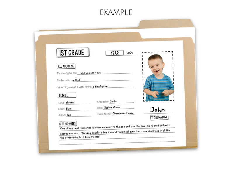 School Memory Folder - Kids' Document & Artwork Keepsake Organizer Kit ...